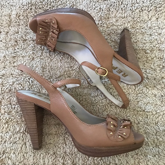 Report | Shoes | Report Marlowetan Studded Heel Peep Toes Shoes | Poshmark